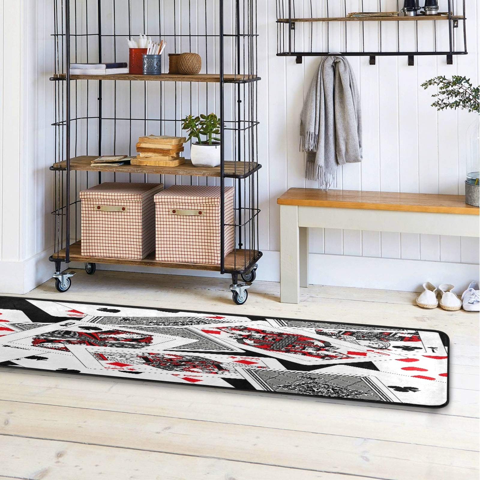 ALAZA Playing Card Poker Collection Area Mat Rug Rugs for Living Room Bedroom Kitchen 2' x 6'