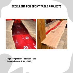 Tuck Tape Construction Sheathing Tape, Epoxy Resin Tape, 2.4 in x 180 ft (Red) Easy Tear