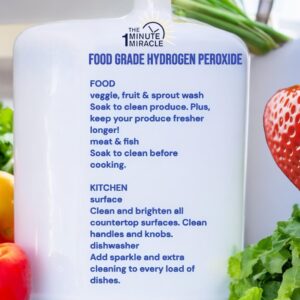 3% Food Grade Hydrogen Peroxide - 16 oz Bottle - 2 Droppers - Recommended by The One Minute Cure Book. The Choice by Professional, Alternative Medicine, and Homeopathic Communities.