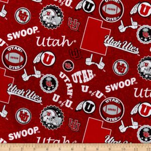 ncaa utah utes home state cotton multi, fabric by the yard