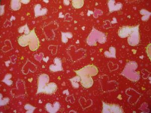 quality fabric fat quarter (18" x 22") red valentine love couples hearts material: 100% cotton