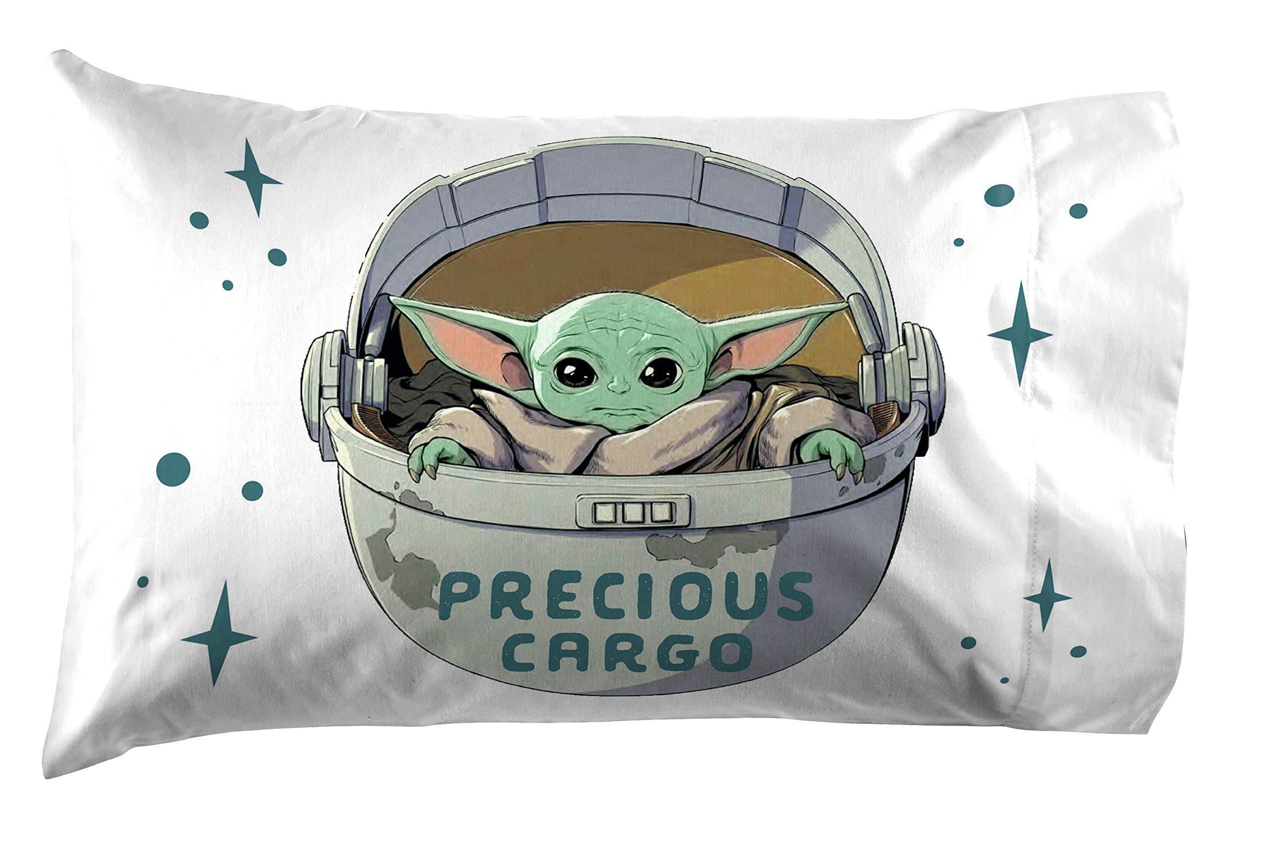 Jay Franco Star Wars The Mandalorian Curious Child Twin Sheet Set - 3 Piece Set Super Soft and Cozy Kid’s Bedding Features The Child Baby Yoda - Fade Resistant Microfiber Sheets