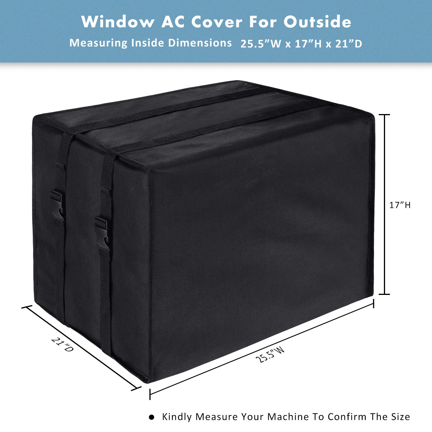 UNUN Window Air Conditioner Covers for Outside , Outdoor AC Unit Covers 25.5W x 17H x 21D inches