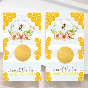 Bumblebee Scratch Off Game Cards (30 Pack) - Fun Bridal Shower Games, Modern Wedding Activities, Lottery Tickets for Door Prizes, Raffle Drawings, Instant Win Scratchers, Baby Shower Party Favors