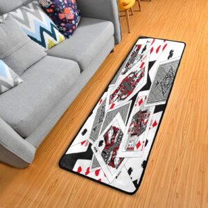 alaza playing card poker collection area mat rug rugs for living room bedroom kitchen 2' x 6'