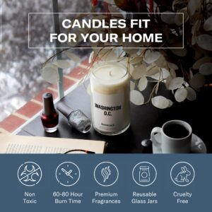 Homesick Scented Candles for Home (Washington D.C.) - 13.75 oz Long-Lasting Soy Wax Jar Candle for Women & Men for All Occasions, 60-80 Hours Burn Time - Notes of Cherry Blossom & Moss