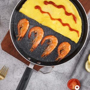 Mokpi Nonstick Skillet Crepe Pan Omelet Pan Pancake Fry Pan Kitchen or Camping Cookware (10-Inch, Black)