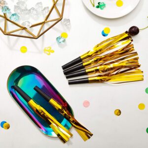 Sumind 24 Pieces Gold Noise Makers Glitter Noise Makers Metallic Fringed Party Blowers for Adults Birthday Graduation Sporting Events 2024 New Years Party Favor Supplies