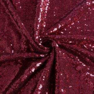 amzlokae fabric by the yard burgundy sequin fabric glitter fabric shower curtain lining fabric by the yard for dress clothing diy sewing material (1 yard, burgundy)