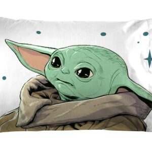 Jay Franco Star Wars The Mandalorian Curious Child Twin Sheet Set - 3 Piece Set Super Soft and Cozy Kid’s Bedding Features The Child Baby Yoda - Fade Resistant Microfiber Sheets