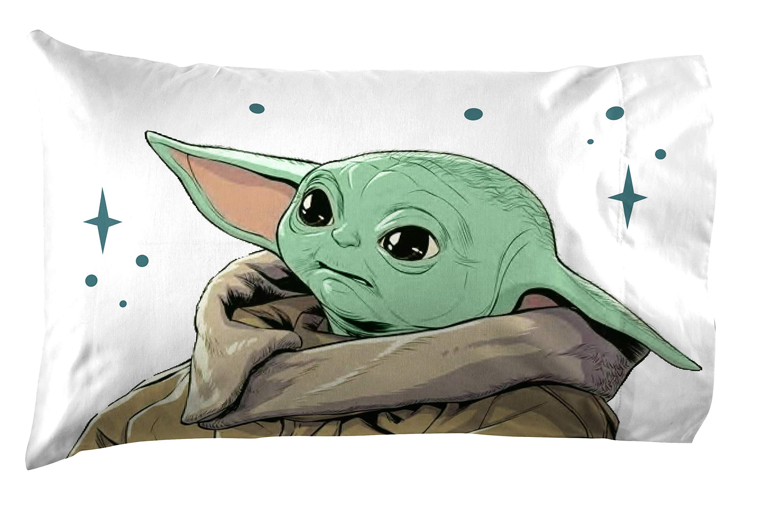 Jay Franco Star Wars The Mandalorian Curious Child Twin Sheet Set - 3 Piece Set Super Soft and Cozy Kid’s Bedding Features The Child Baby Yoda - Fade Resistant Microfiber Sheets