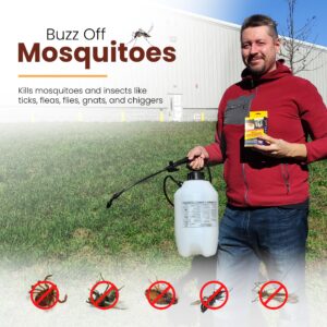 Flock Free Natural Mosquito Control Spray Concentrate, Repels Mosquitoes, Ticks, Fleas, Flies, Gnats, and Chiggers Away. Makes up to 4 Gallons! (4oz Concentrate)