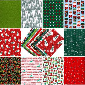 konsait 10 pieces 8x10'' random christmas fabric multi-color fabric patchwork cotton mixed squares bundle sewing quilting craft, craft fabric bundle squares patchwork diy sewing scrapbooking quilting