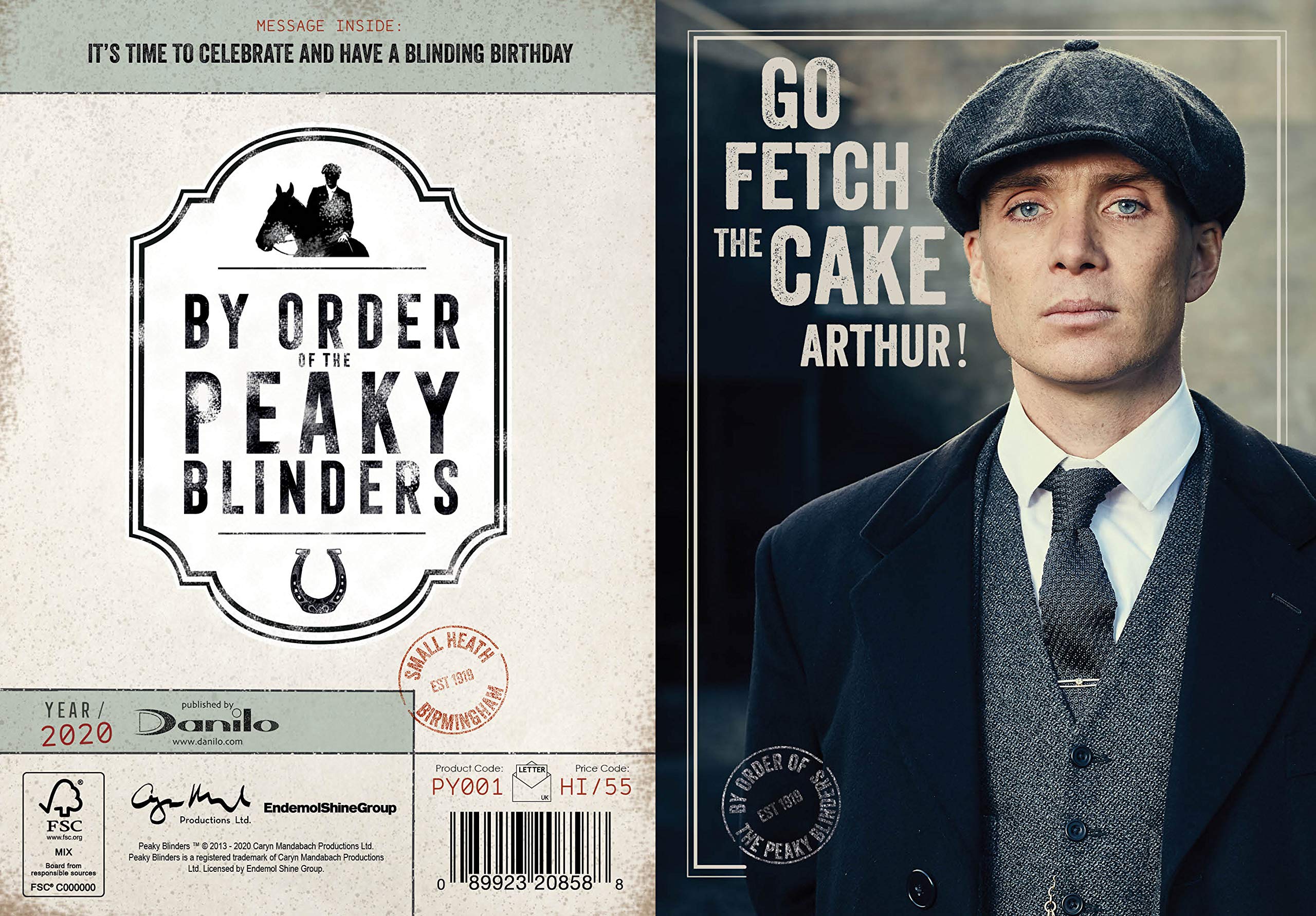 Danilo Promotions Peaky Blinders Birthday Card - Go Fetch The Cake Arthur!, Multi, PY001