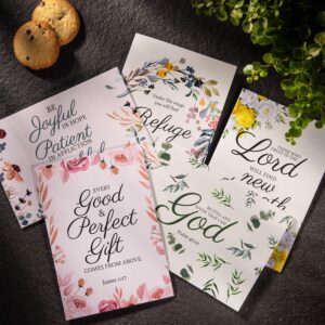 DIVERSEBEE 20 Inspirational Christian Greeting Cards of Encouragement with Envelopes and Stickers, Motivational Religious Bible Verse Scripture Note Cards Assortment (Floral) - 4x6 Inches