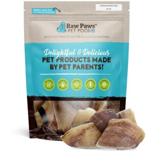 raw paws cow hooves for dogs, 10-pack - all-natural beef hooves made from free-range, grass-fed cattle - safe rawhide alternative - dog cow hooves xl - long-lasting cow hoof dog chews