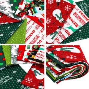 Konsait 10 Pieces 8x10'' Random Christmas Fabric Multi-Color Fabric Patchwork Cotton Mixed Squares Bundle Sewing Quilting Craft, Craft Fabric Bundle Squares Patchwork DIY Sewing Scrapbooking Quilting