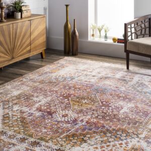 nuLOOM 2' x 6' Fringed Performance Indoor Area Rug, Power Loomed, Easy Clean, Durable, Non-Shed, Farley Rust