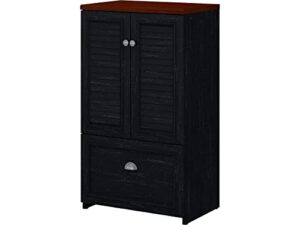 bush fairview 41.69-inch h storage cabinet with 3 shelves, antique black/hansen cherry (wc53980-03)