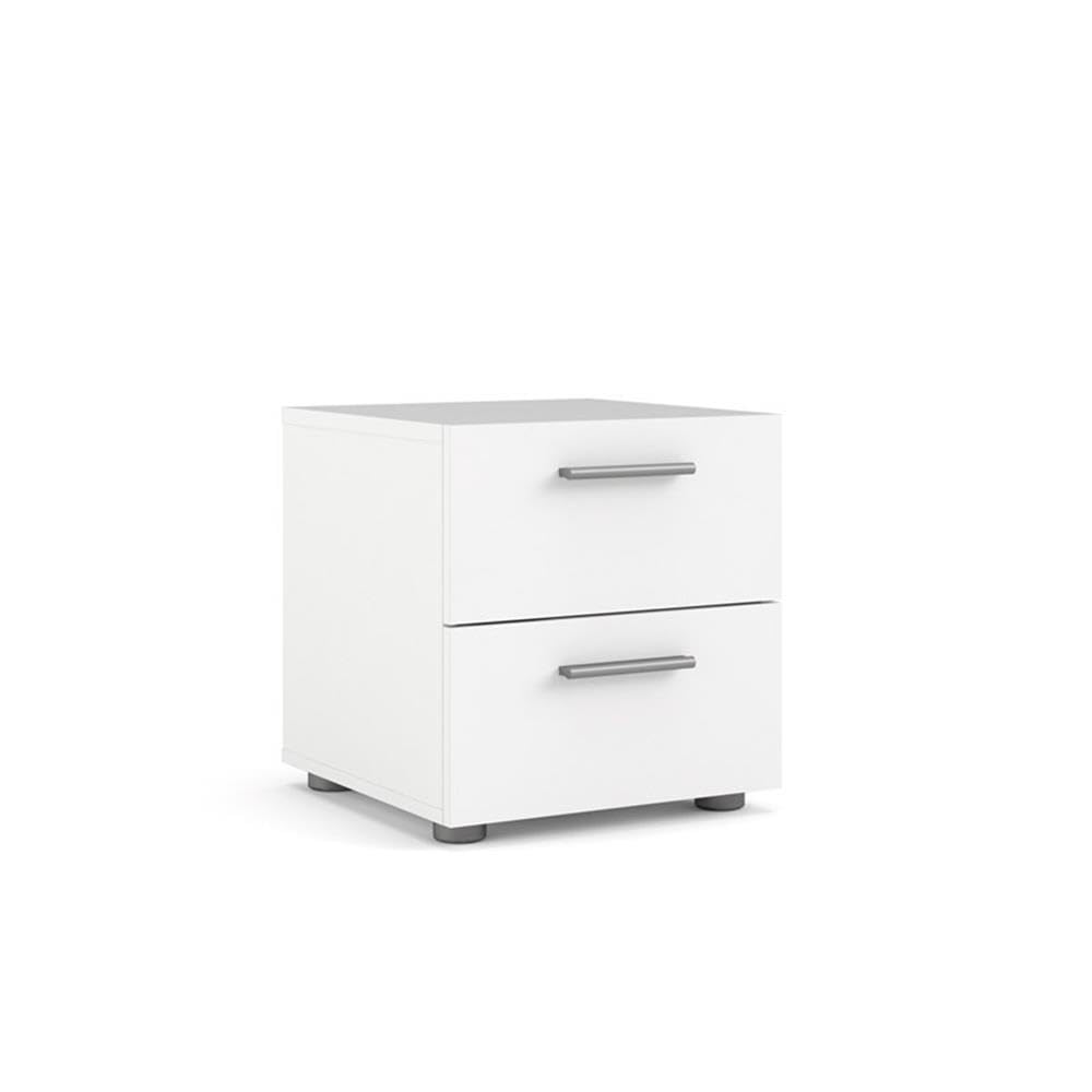 Home Square Scandinavian Look 3 Piece Bedroom Set 8 Drawer Double Dresser and Two Nightstand in White