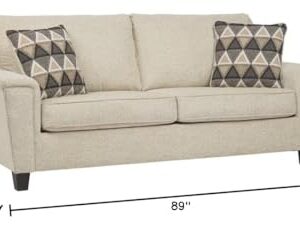 Signature Design by Ashley Abinger Chenille Contemporary Queen Sofa Sleeper with 2 Accent Pillows, Dark Gray