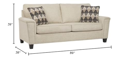 Signature Design by Ashley Abinger Chenille Contemporary Queen Sofa Sleeper with 2 Accent Pillows, Dark Gray