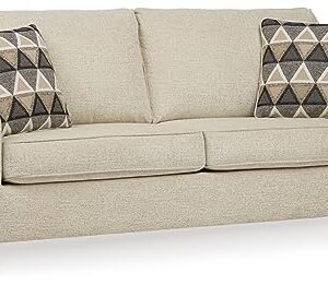 Signature Design by Ashley Abinger Chenille Contemporary Queen Sofa Sleeper with 2 Accent Pillows, Dark Gray