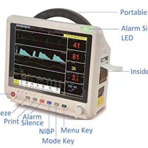 Utech PM5000V Veterinary Multi-parameters Monitor with SPO2, NIBP,Temp,ECG,PR,Resp