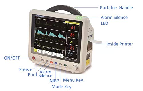 Utech PM5000V Veterinary Multi-parameters Monitor with SPO2, NIBP,Temp,ECG,PR,Resp