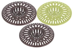 bathroom hair strainer - pack of 3 - kitchen sink basket drain stopper - shower cover filter for bathtub