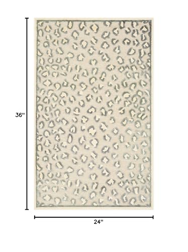 SAFAVIEH Paradise Collection Accent Rug - 2' x 3', Cream & Multi, Animal Print Viscose Design, Ideal for High Traffic Areas in Entryway, Living Room, Bedroom (PAR84-2440)