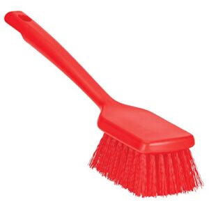 remco colorcore 12" short handle scrubbing brush, stiff, red,410714