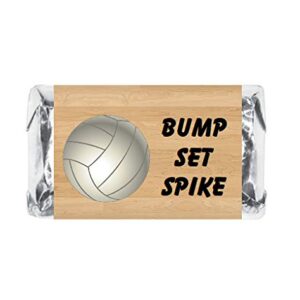 60 Sports Volleyball Miniature Candy Bar Wrapper, Mini Candy Bar Stickers for Birthday Party, Baby Shower, Wedding, Graduation, or Any Family Event Decorations, Bump Set Spike, Candy Not Included.