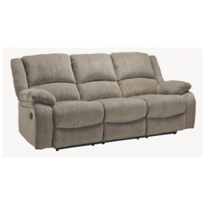 signature design by ashley draycoll reclining sofa in pewter