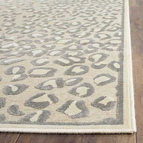 SAFAVIEH Paradise Collection Accent Rug - 2' x 3', Cream & Multi, Animal Print Viscose Design, Ideal for High Traffic Areas in Entryway, Living Room, Bedroom (PAR84-2440)