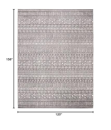 SAFAVIEH Tulum Collection Area Rug - 10' x 13', Dark Grey & Ivory, Moroccan Boho Distressed Design, Non-Shedding & Easy Care, Ideal for High Traffic Areas in Living Room, Bedroom (TUL263F)