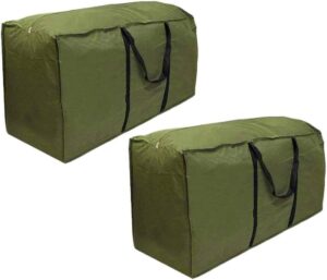 2 pack patio cushion/cover waterproof outdoor cushion storage bag rectanglar with zippers and handles 68l x 30w x 20h inch cover garden furniture storage bag green