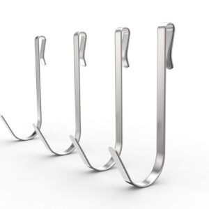 KINCMAX Stainless Steel Heavy Duty S Hooks for Hanging onto Shower Caddy, Bathroom Organizers, Shampoo Holders - Rustproof SUS 304 Steel for Hanging Razor & Sponge (Silver)