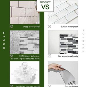 STICKGOO Thicker Design Peel and Stick Tile Backsplash, 12”×12”Stick on Backsplash for Kitchen, Self Adhesive Tile Stickers for Kitchen Backsplash and Bathroom(10 Sheets, Gray)