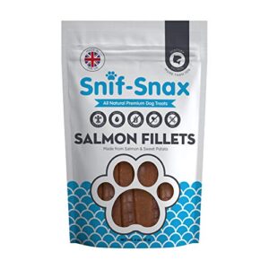 snif-snax™ human grade dog treats - all-natural smoked salmon & sweet potato strips, 4oz