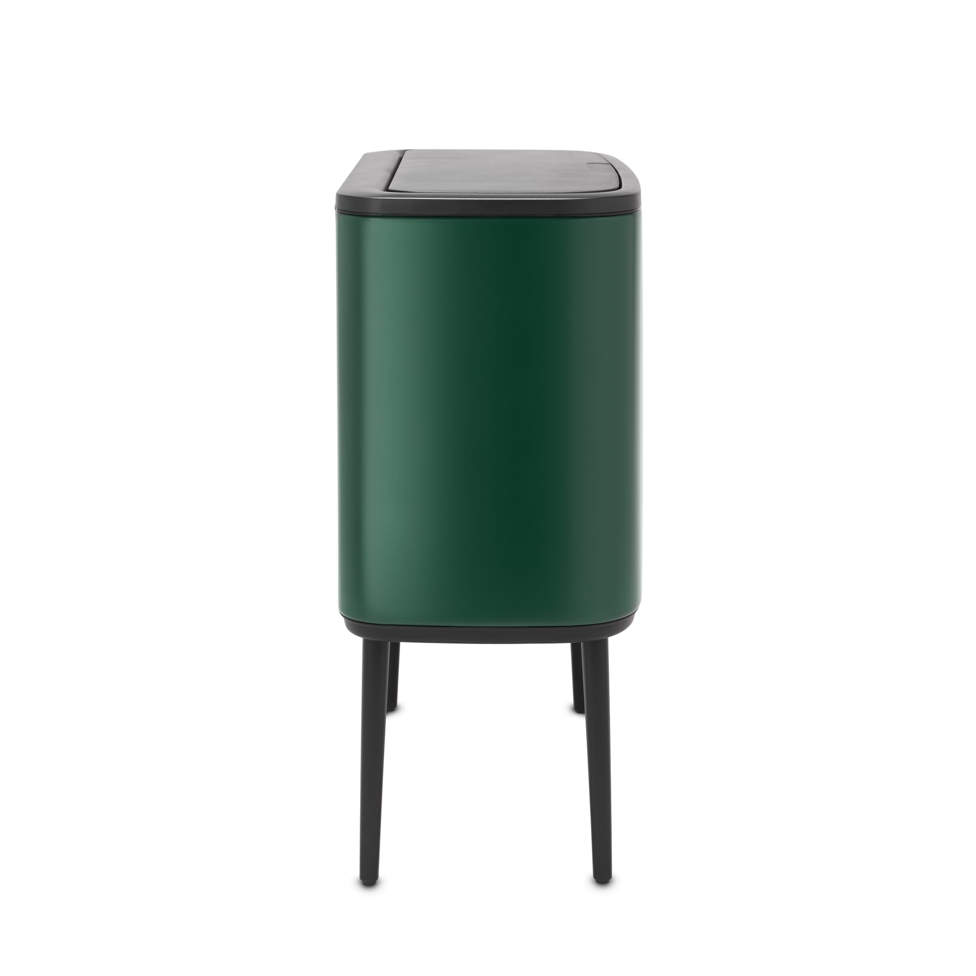 Brabantia Bo Trash Can - 3 + 6 Gal Inner Buckets (Pine Green) Waste/Recycling Garbage Can, Removable Compartments + Free Bags