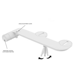 FreshBidet Non-electric Adjustable Angle Bidet Toilet Attachment (Cold Water Bidet Modern Model)