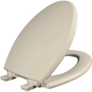 mayfair kendall toilet seat, slow close, non slip heavy duty wood, easy clean, elongated, bone