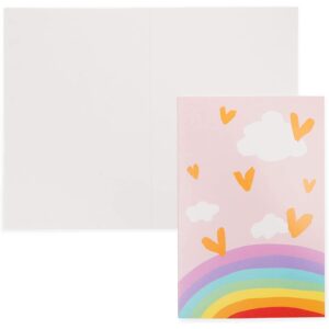 Paper Junkie 48 Pack Rainbow Cards with Envelopes for Thank You, Baby Shower, Birthday, Kids Stationary, Girls (Pastel, 4x6 In) - Blank Cards and Envelopes for Kids - Rainbow Notecards