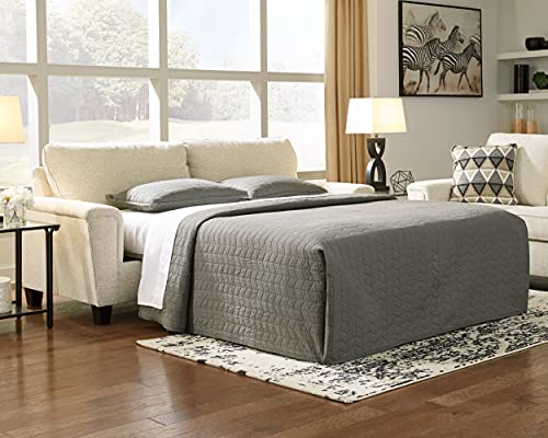 Signature Design by Ashley Abinger Chenille Contemporary Queen Sofa Sleeper with 2 Accent Pillows, Dark Gray