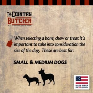 THE COUNTRY BUTCHER 4" Beef Rib Dog Bones for Small and Medium Breed Dogs, Natural, Tough, Dental Treat, Chew Toy, Made in The USA, 12 Count Soft to Moderate Chewers