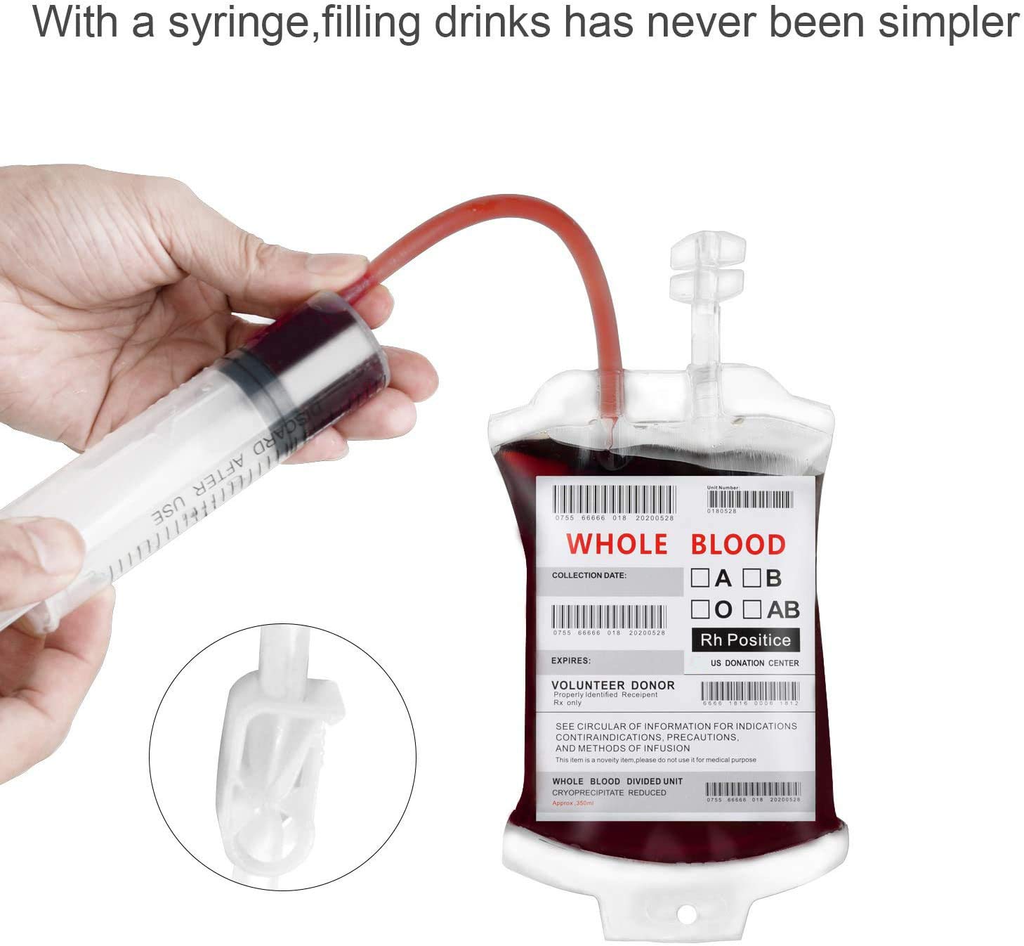 Blood Bags for Drinks Party Favor, Halloween Party Decorations Reusable Drink Pouch Dispenser Set of 12 IV Bags for Halloween, Theme Party, Costume Props,Vampire,Zombie,Nurse Graduation