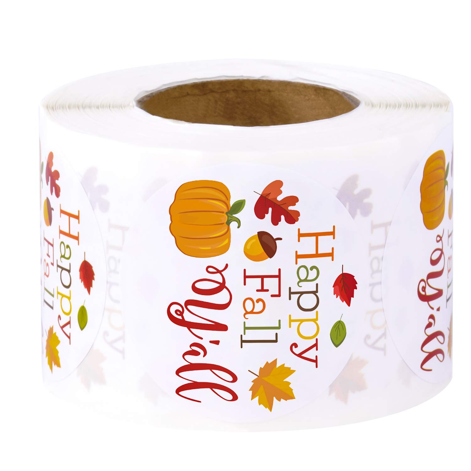 WRAPAHOLIC Happy Fall Y'all Stickers - Pumpkin Design for Holiday/Party Decoration and Gift Wrap - 2 x 2 Inch 500 Total Labels