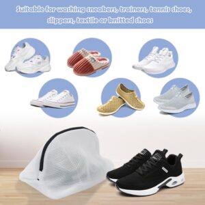 Tenn Well Shoe Washing Machine Bags, 3PCS Mesh Laundry Bags for Shoes, Sneakers, Trainers, Tennis Shoes, Slippers, Fit up to Men’s Size 12