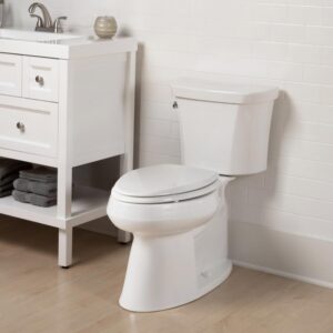 Mayfair Kendall Toilet Seat, Slow Close, Non Slip Heavy Duty Wood, Easy Clean, Elongated, Bone